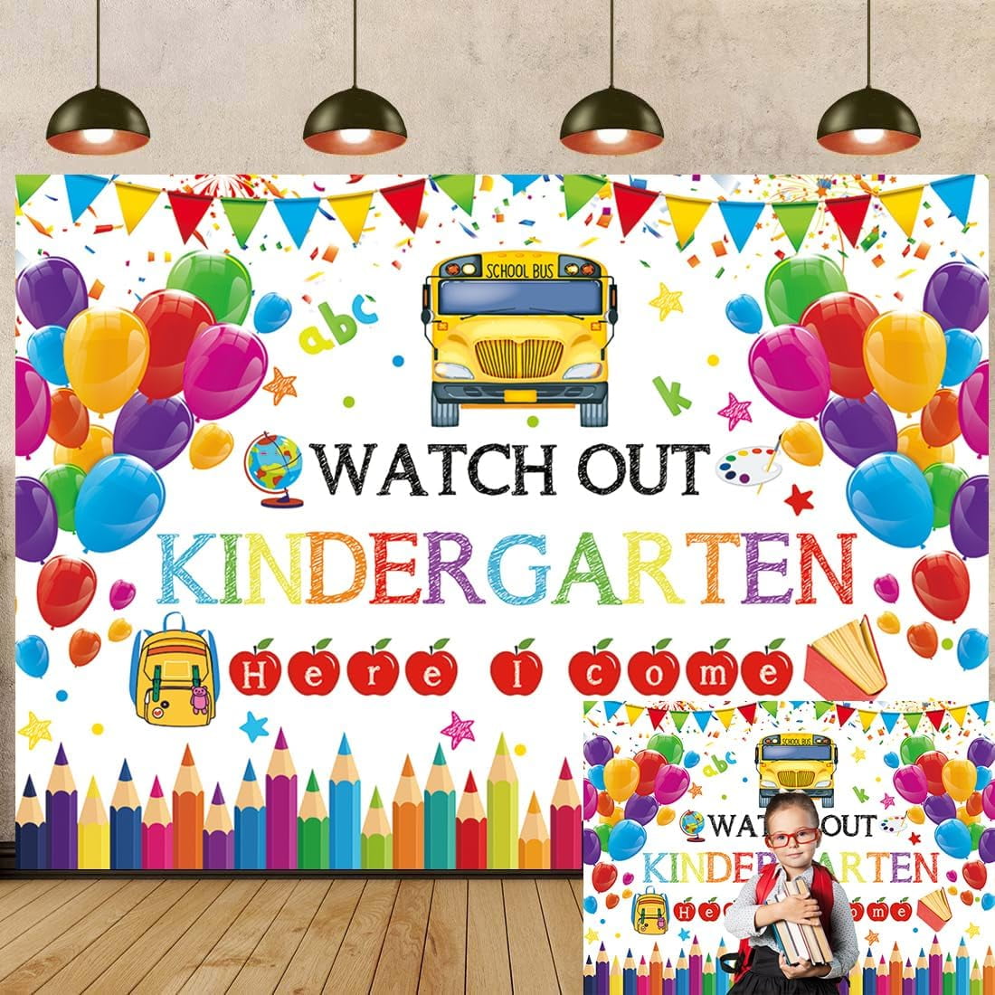 Welcome Kindergarten Back to School Photography Backdrop Watch Out Here ...