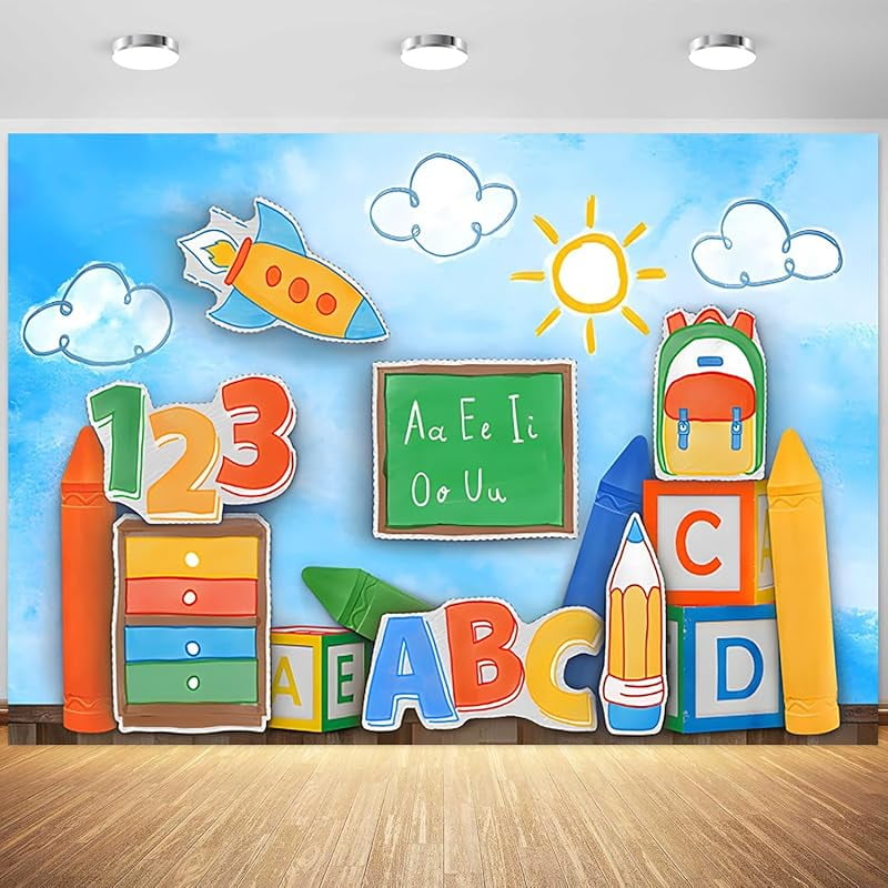 Welcome to Kindergarten Backdrop ABC Letters Pencil Photography ...