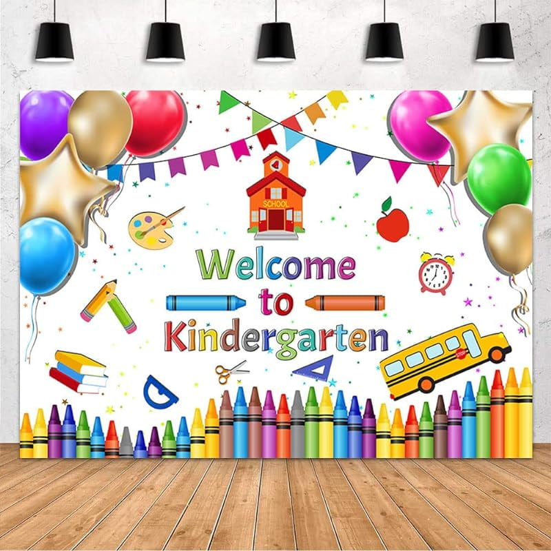 Welcome to Kindergarten Backdrop Back to School Party Decorations ...