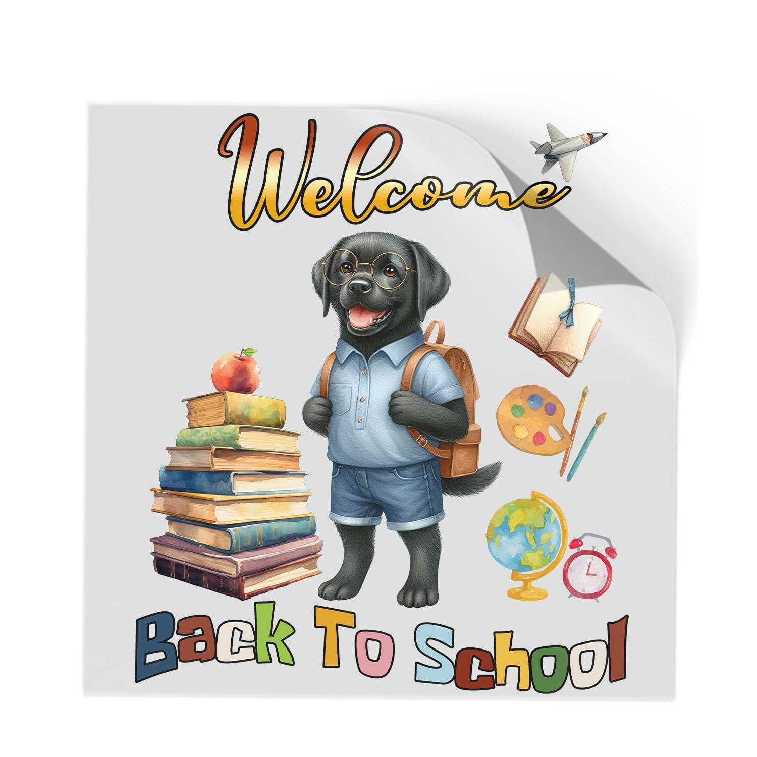 Welcome Labrador Retriever Back to School Vintage Retro Cutout Transfer ...