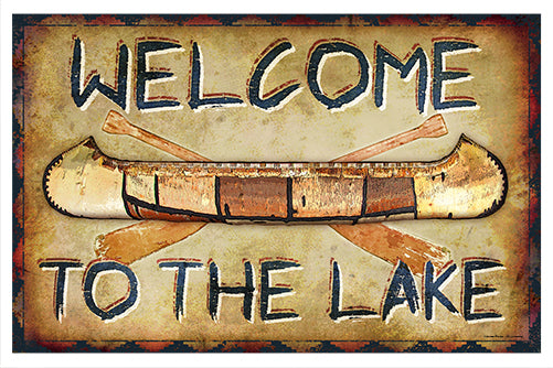 Welcome To The Lake Canoe Novelty Sign | Indoor/Outdoor | Funny Home ...