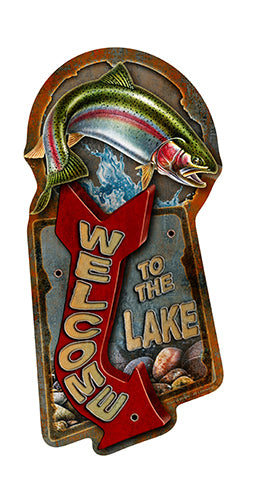 Welcome To The Lake Trout Novelty Sign | Indoor/Outdoor | Funny Home ...