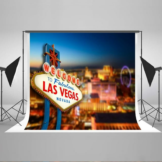 Welcome Las Vegas Photography Backdrops Night City Lights Background ...
