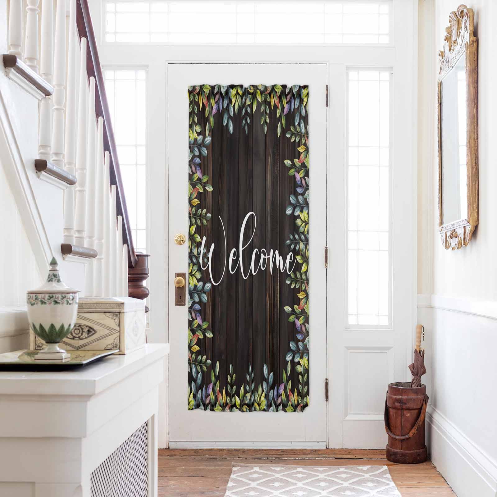 Welcome Leaf Door Curtains for Door Window, French Sidelight Front Back ...