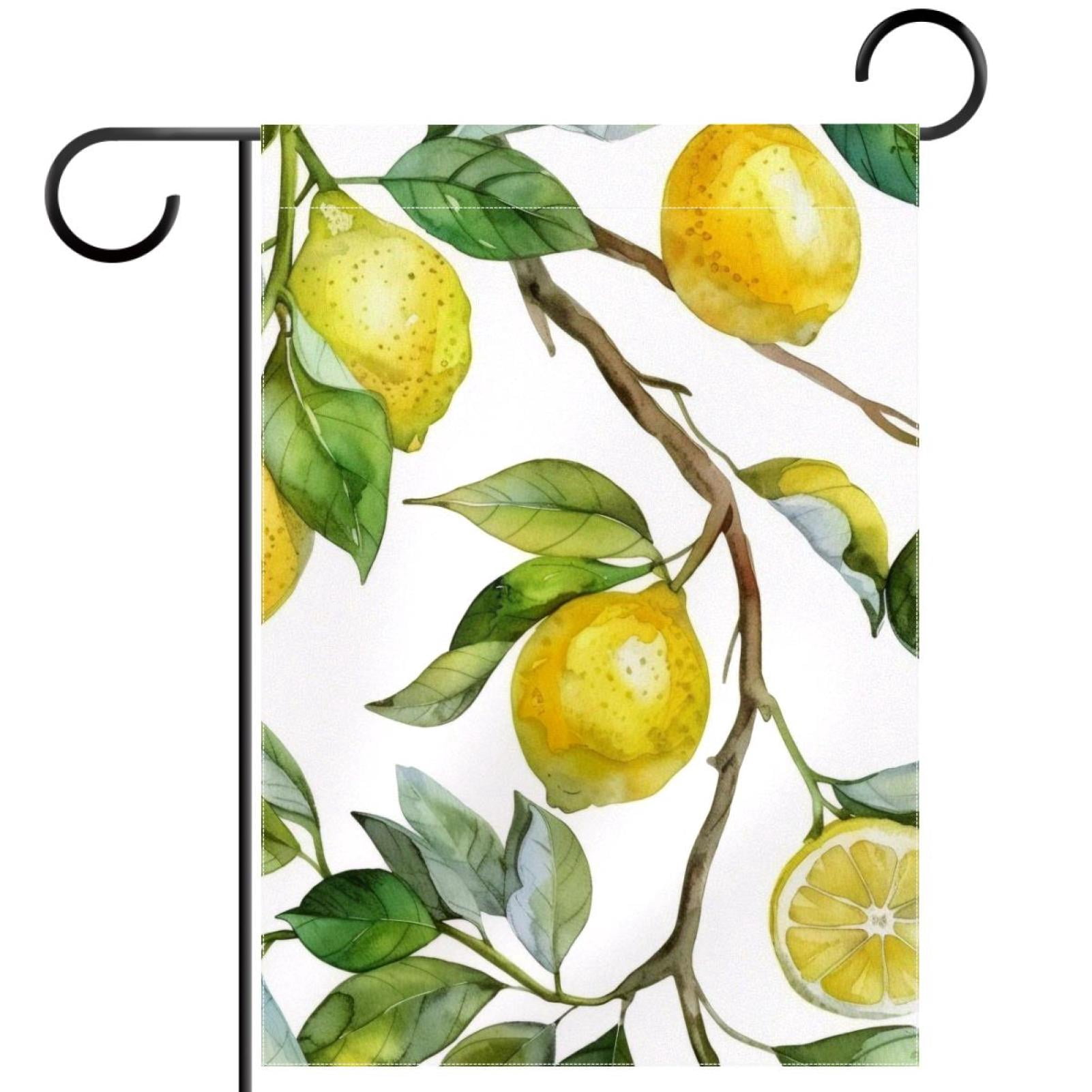 Welcome Lemon Tree Branch Elements Garden Flag, Vertical Double Sided ...