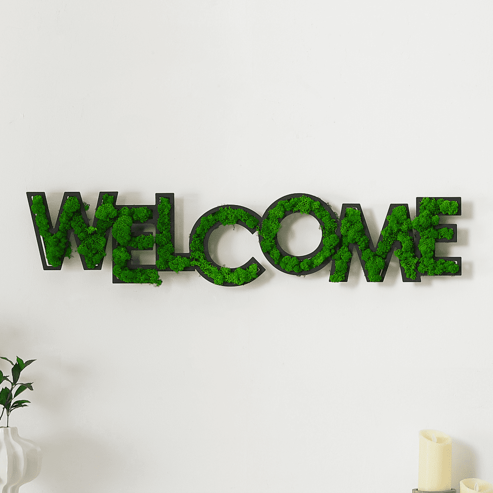 Welcome Letter Art Moss Wall Decor - Walmart.com