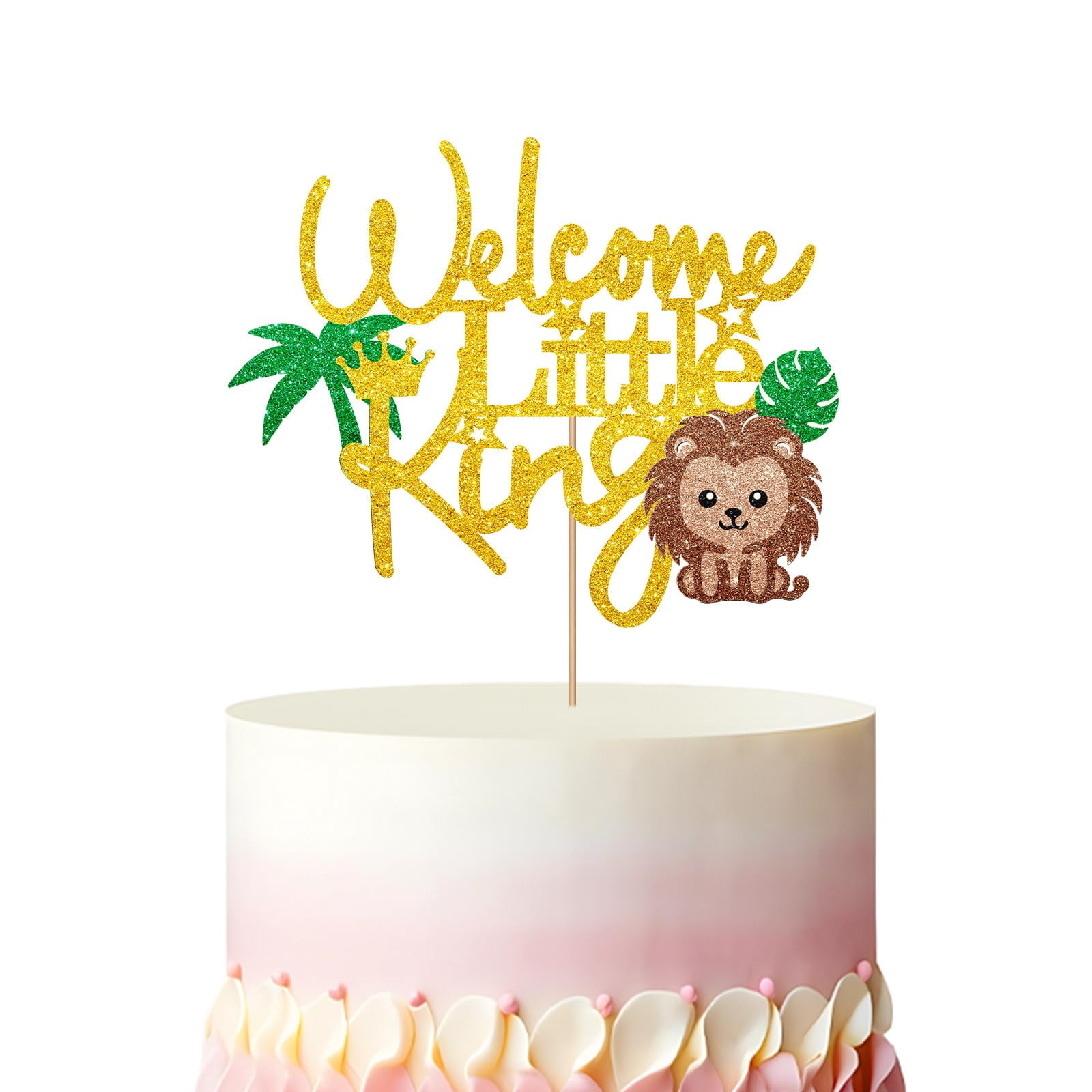 Welcome Little King Cake Topper, King and MDH1Crown Cake Decor, Gold ...