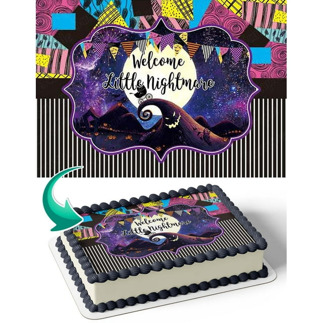 Welcome Little Nightmare Before Christmas Edible Image Cake Topper ...