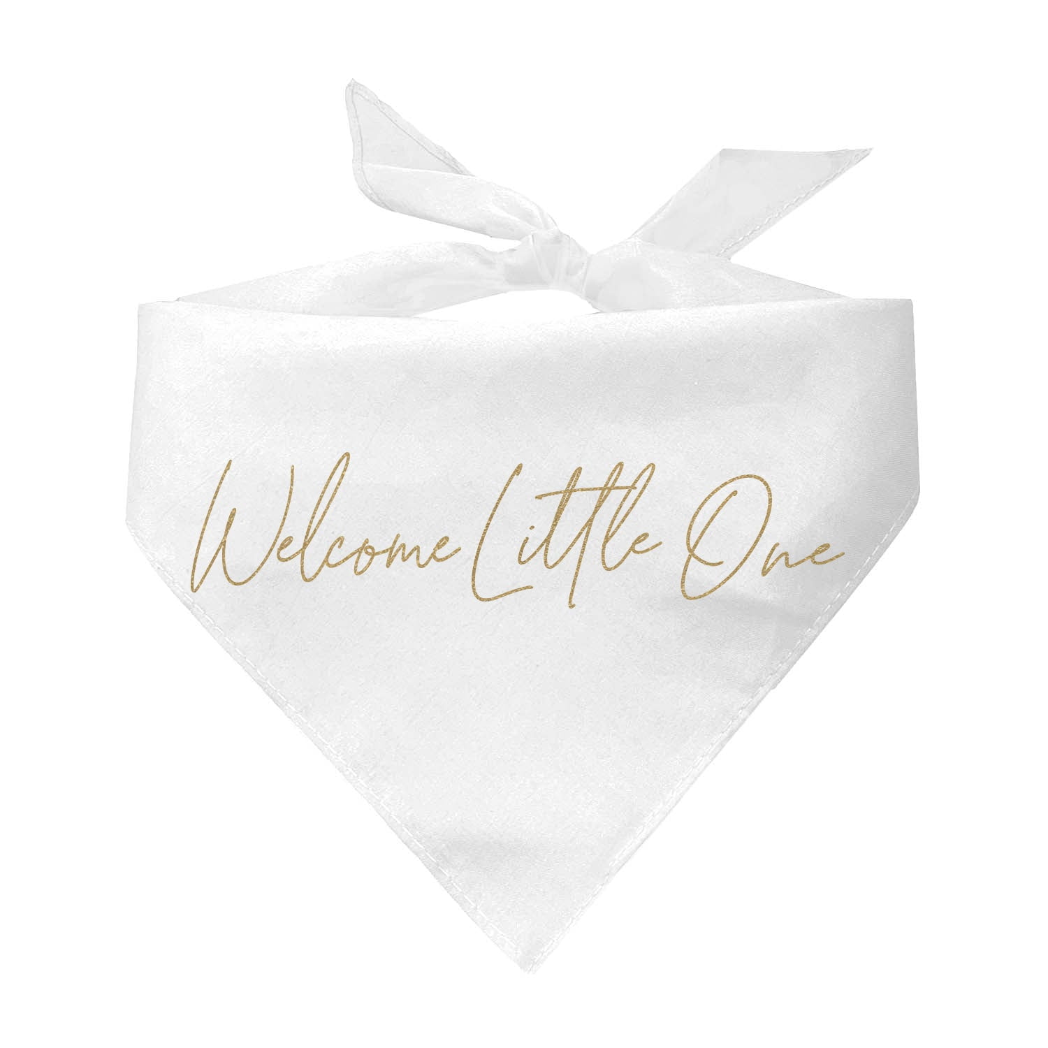 Welcome Little One Baby Announcement Gold Triangle Dog Bandana ...