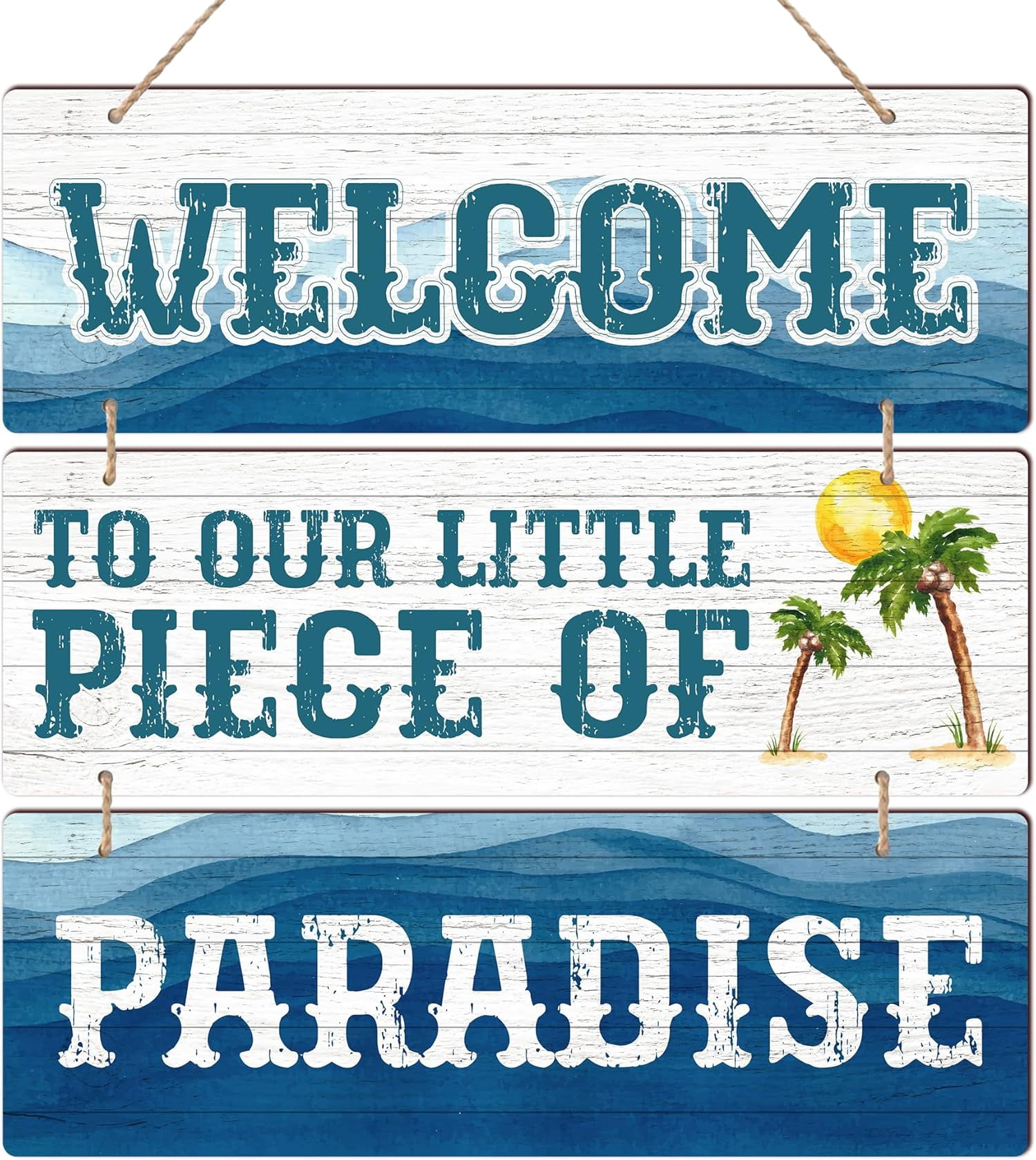 Welcome To Our Little Of Rustic Wooden Wall Plaque Sign - 3 count Set ...