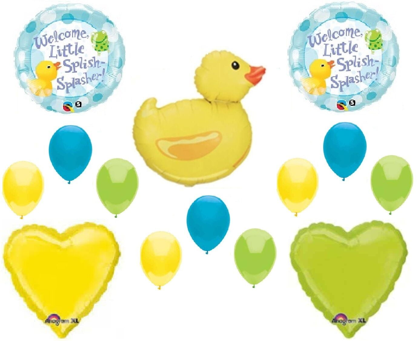 Welcome Little Splish Splasher Rubber Yellow Duck Baby Shower Balloons ...