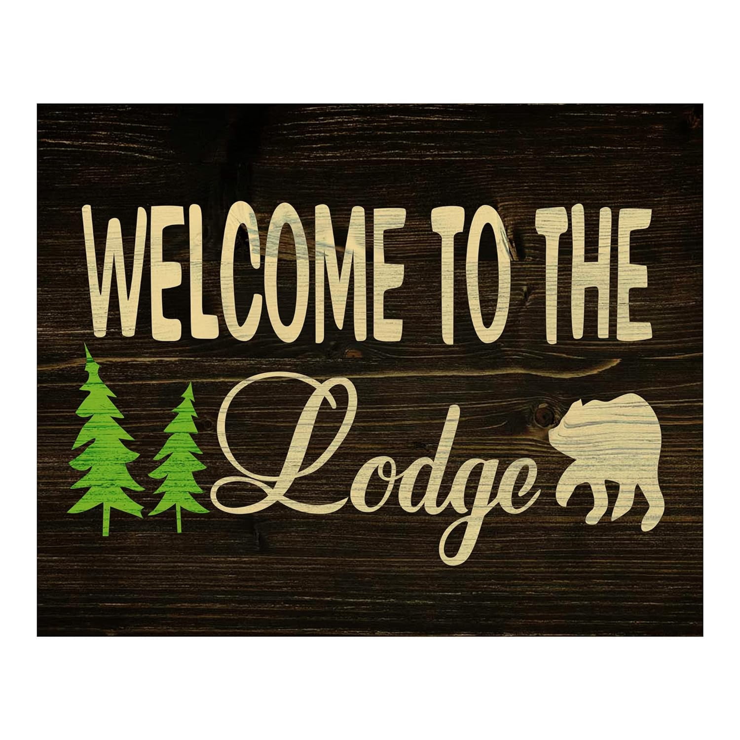 Welcome to the Lodge - Welcome Wall Art, This Rustic Outdoor Themed ...