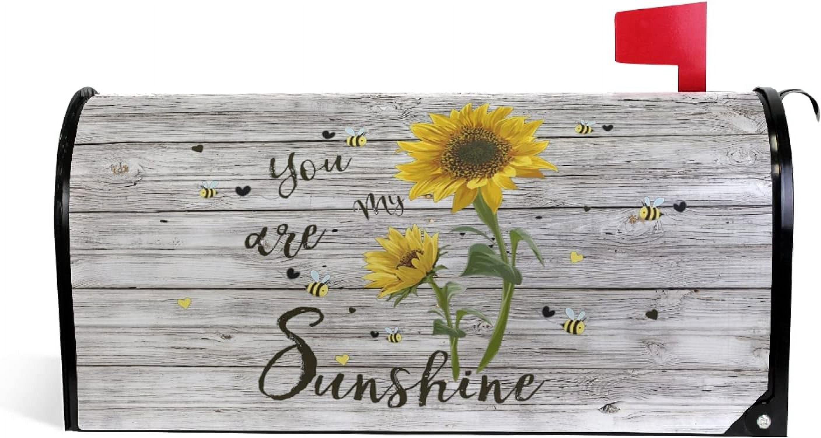 Welcome Mailbox Covers Magnetic Sunflower Wooden You are My Sunshine ...