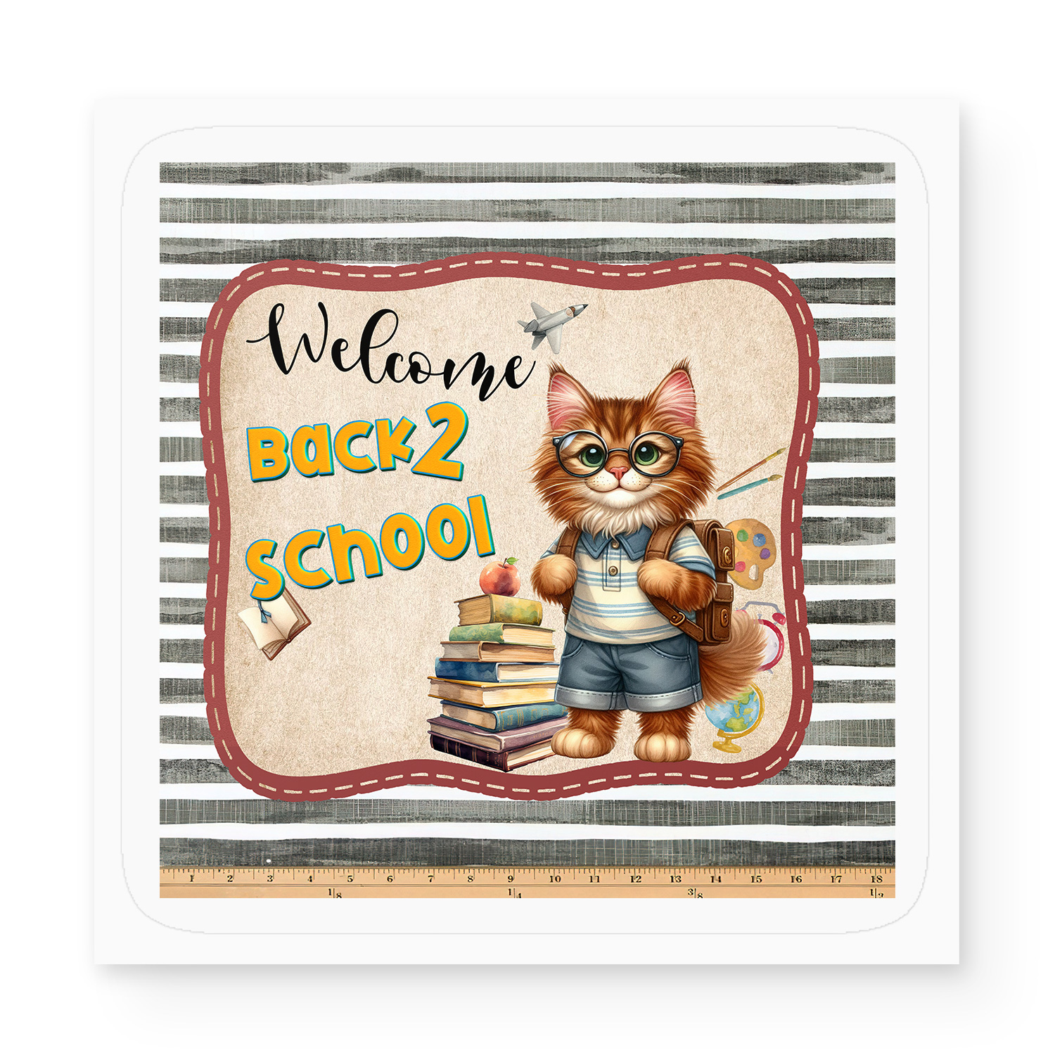 Welcome Maine Coon Back to School Vintage Retro Vinyl Sticker Cat Lover ...
