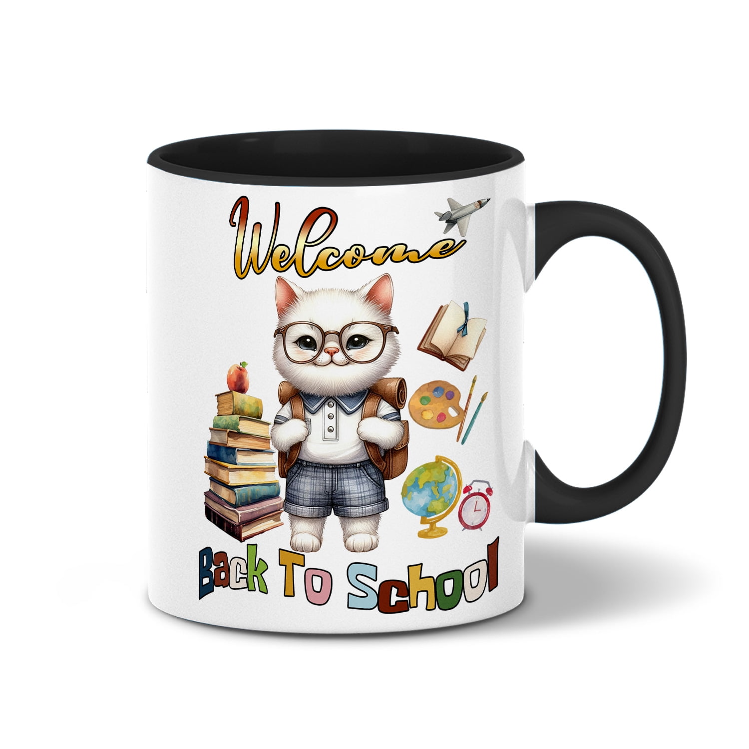 Welcome Manx Back to School Vintage Retro 11oz Accent Two-tone Mug Cat ...