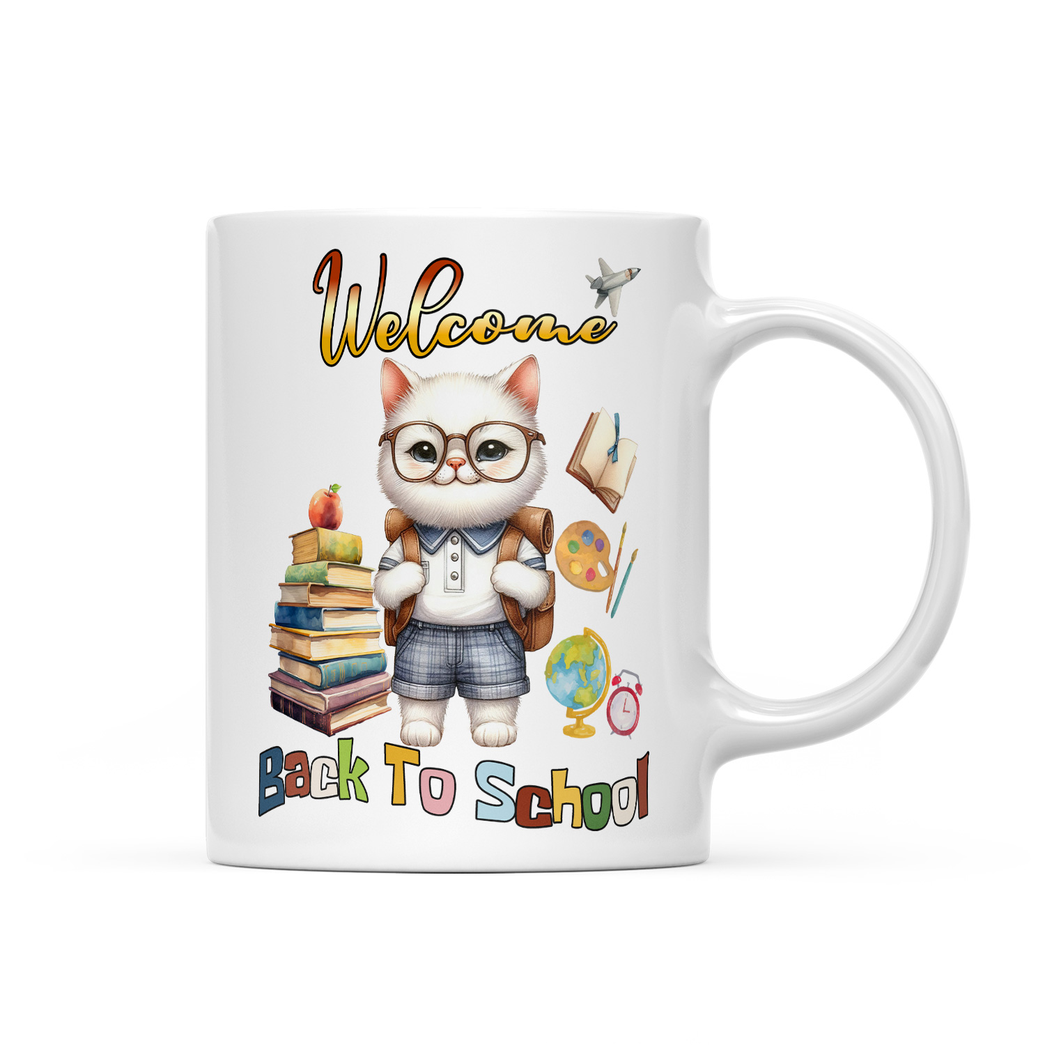 Welcome Manx Back to School Vintage Retro Mug Cat Lover Kitten Owner ...