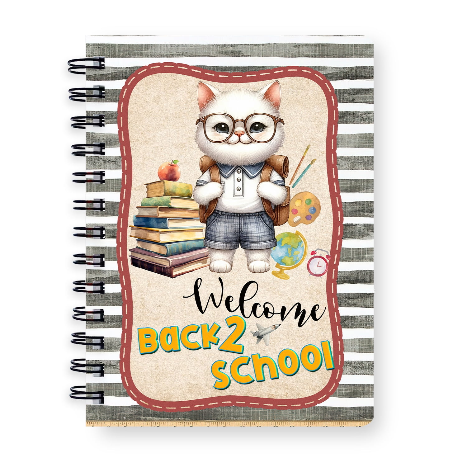 Welcome Manx Back to School Vintage Retro Spiral Bound Journal Cat ...