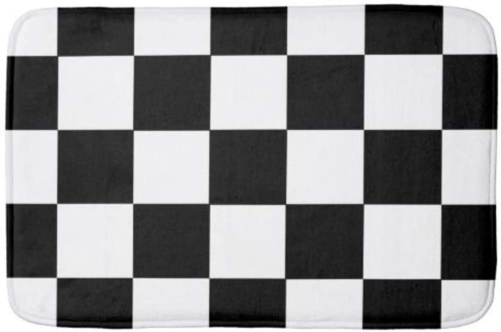 Welcome Mat Black and White Checkered Checkerboard Outdoor Entrance ...