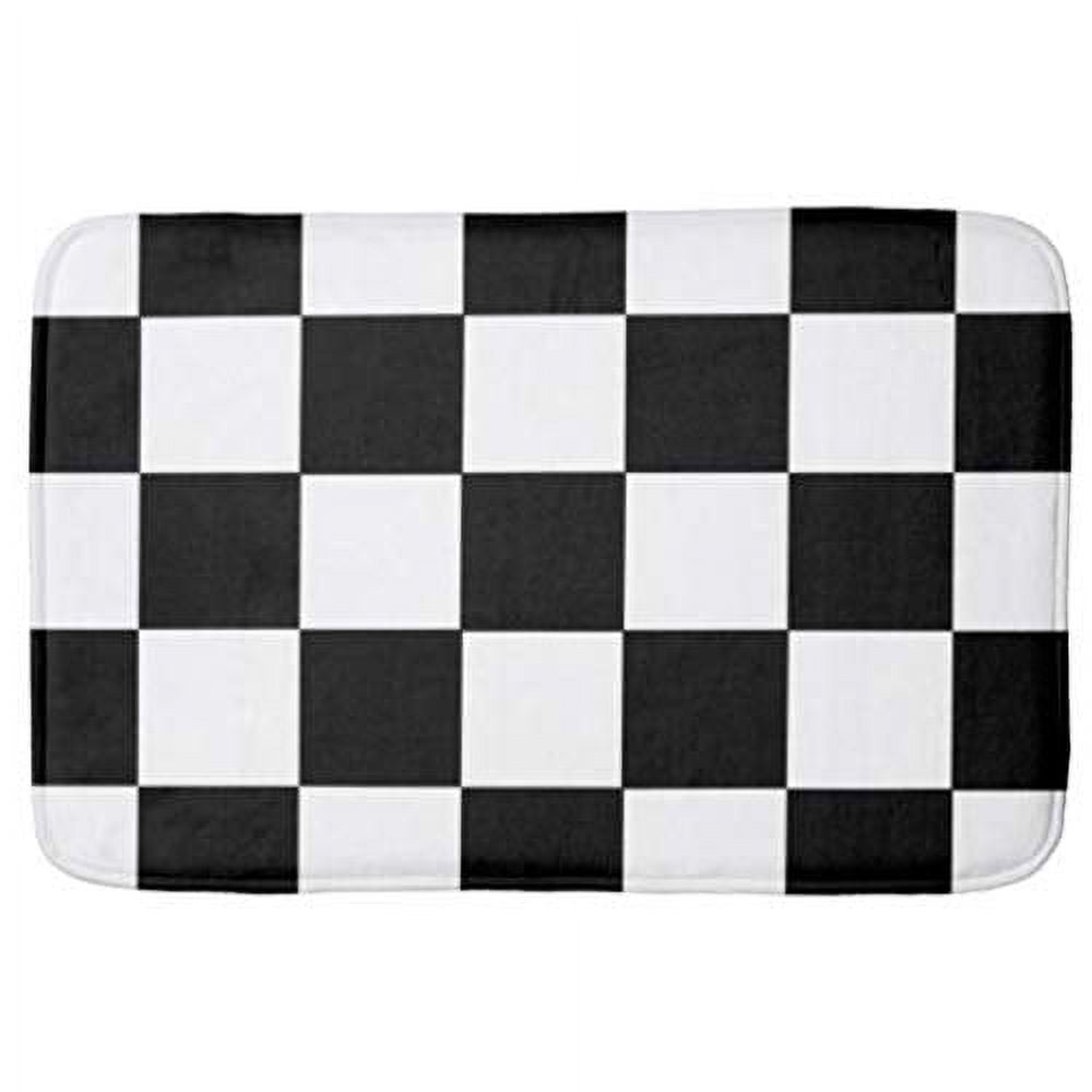 Welcome Mat Black and White Checkered Checkerboard Outdoor Entrance ...