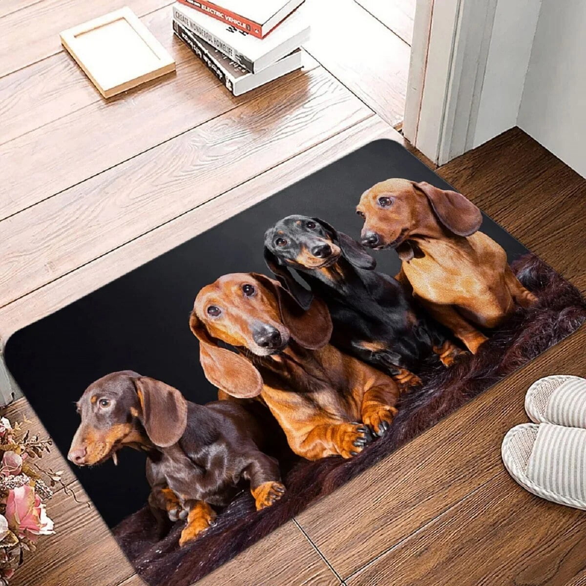 Welcome Mat Cute Dachshund Dog Entrance Doorma Kitchen Home Living Room ...