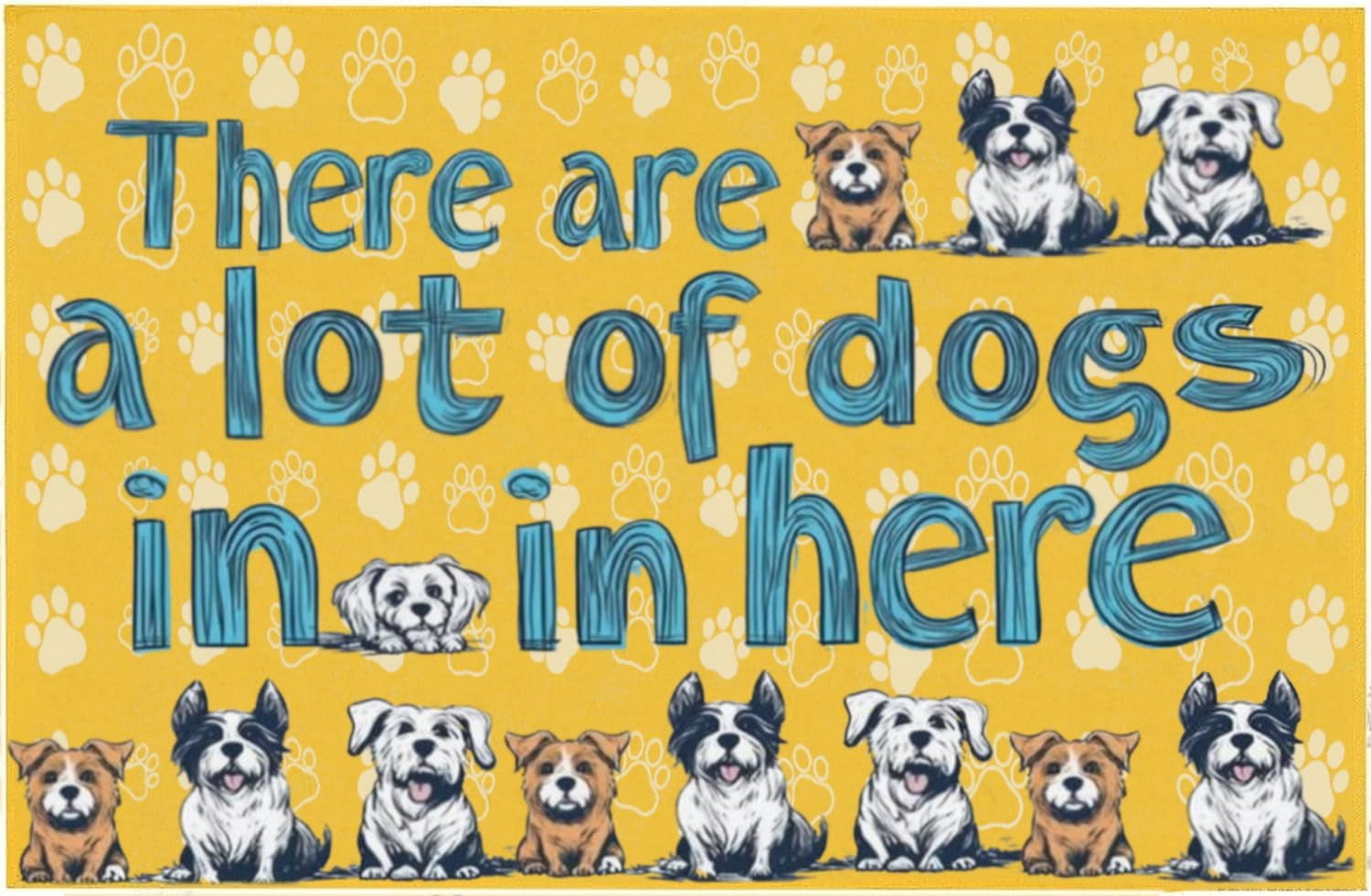 Welcome Mat for Front Door Outdoor Entry,There Are a Lot of Dogs in ...