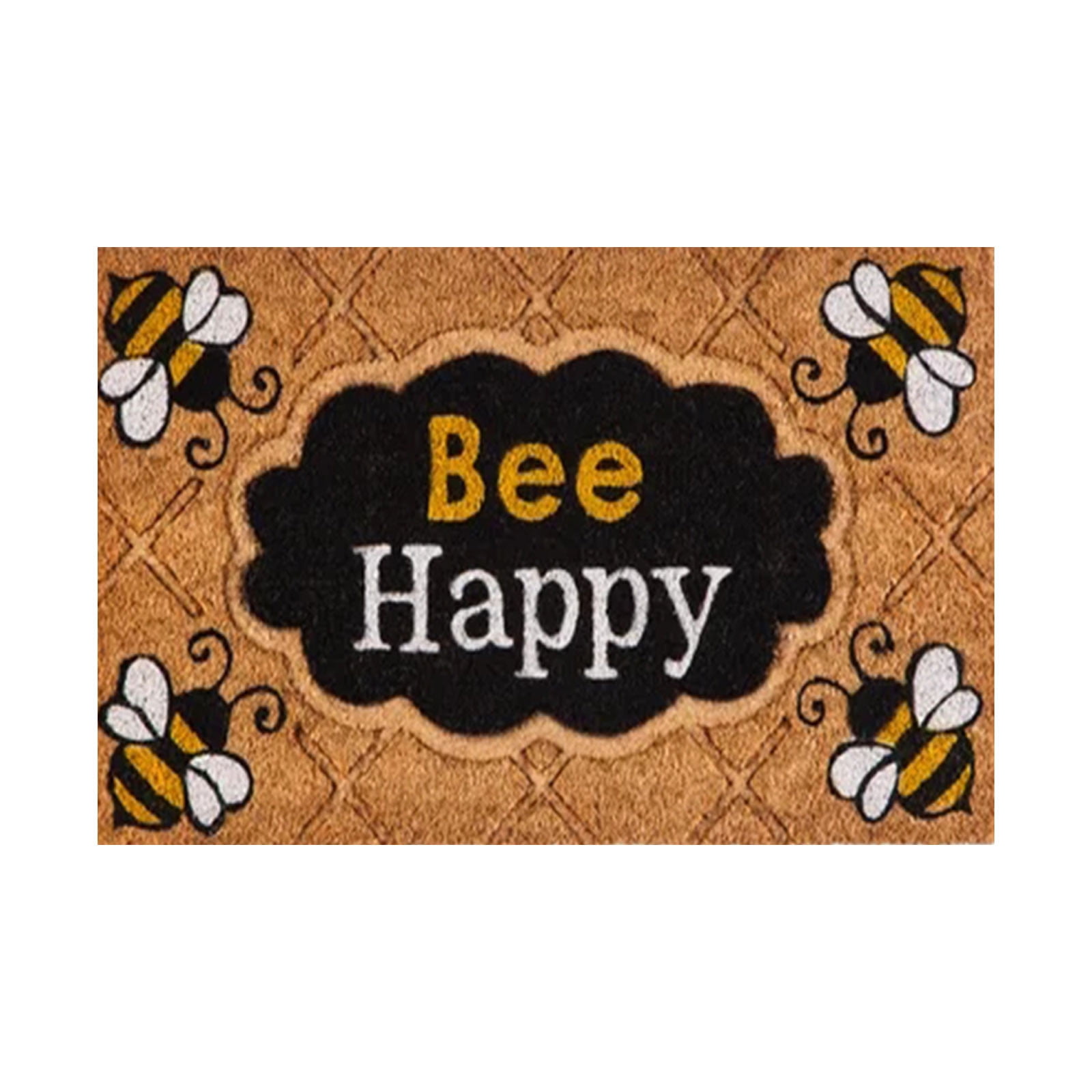 Welcome Mat Funny Honey Bee Day Doormat Bee Happy Front Door Mat Indoor ...
