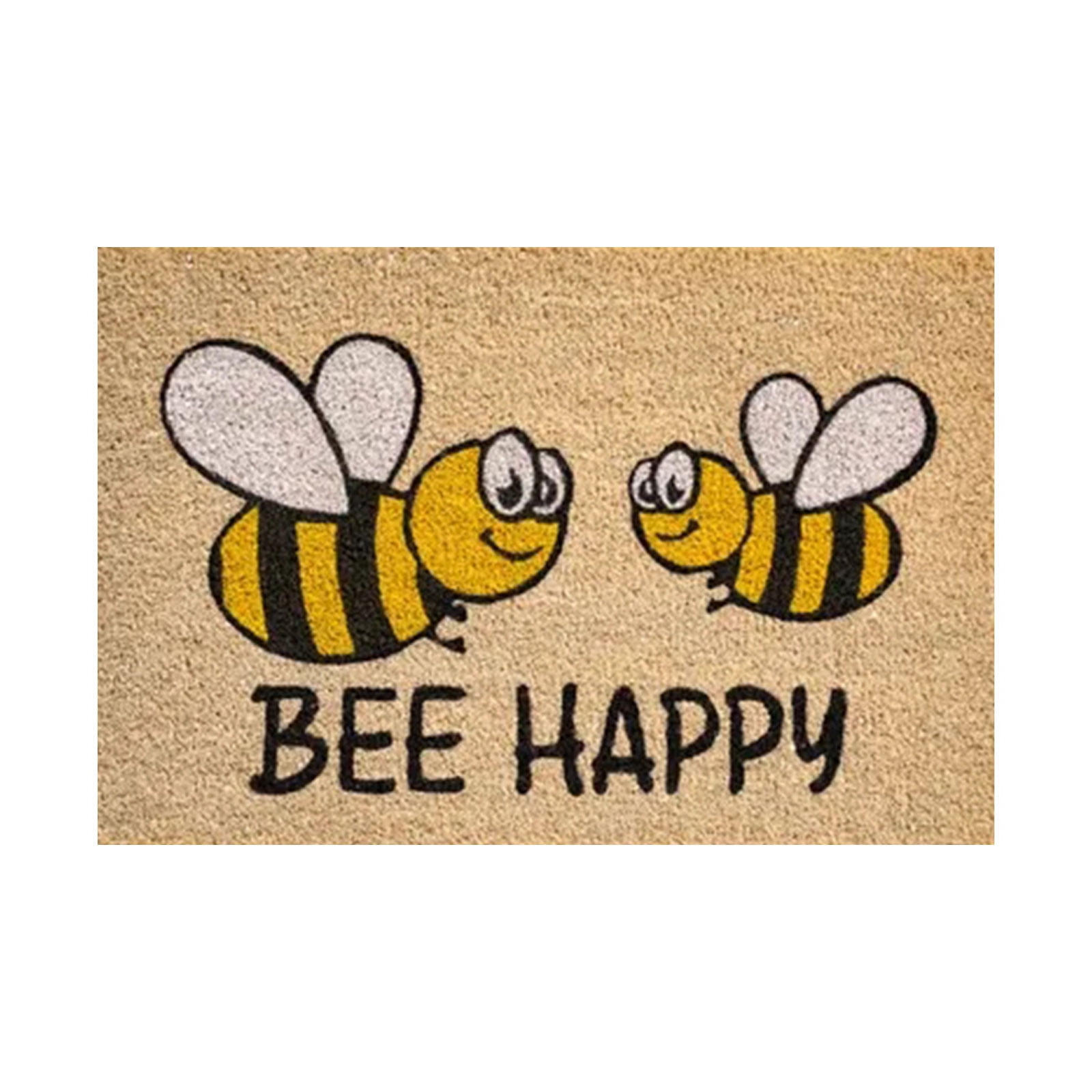 Welcome Mat Honey Bee Day Doormat Bee Happy Inside Door Mats for Home ...