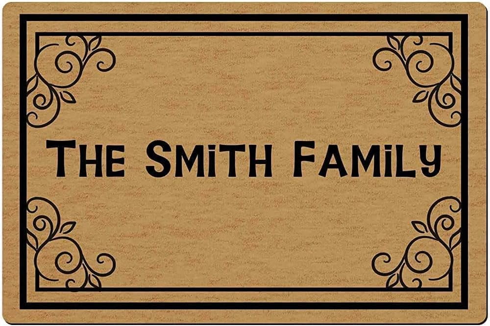 Welcome Mat with Name,Door Mat Outdoor Indoor Clear Print with Text ...