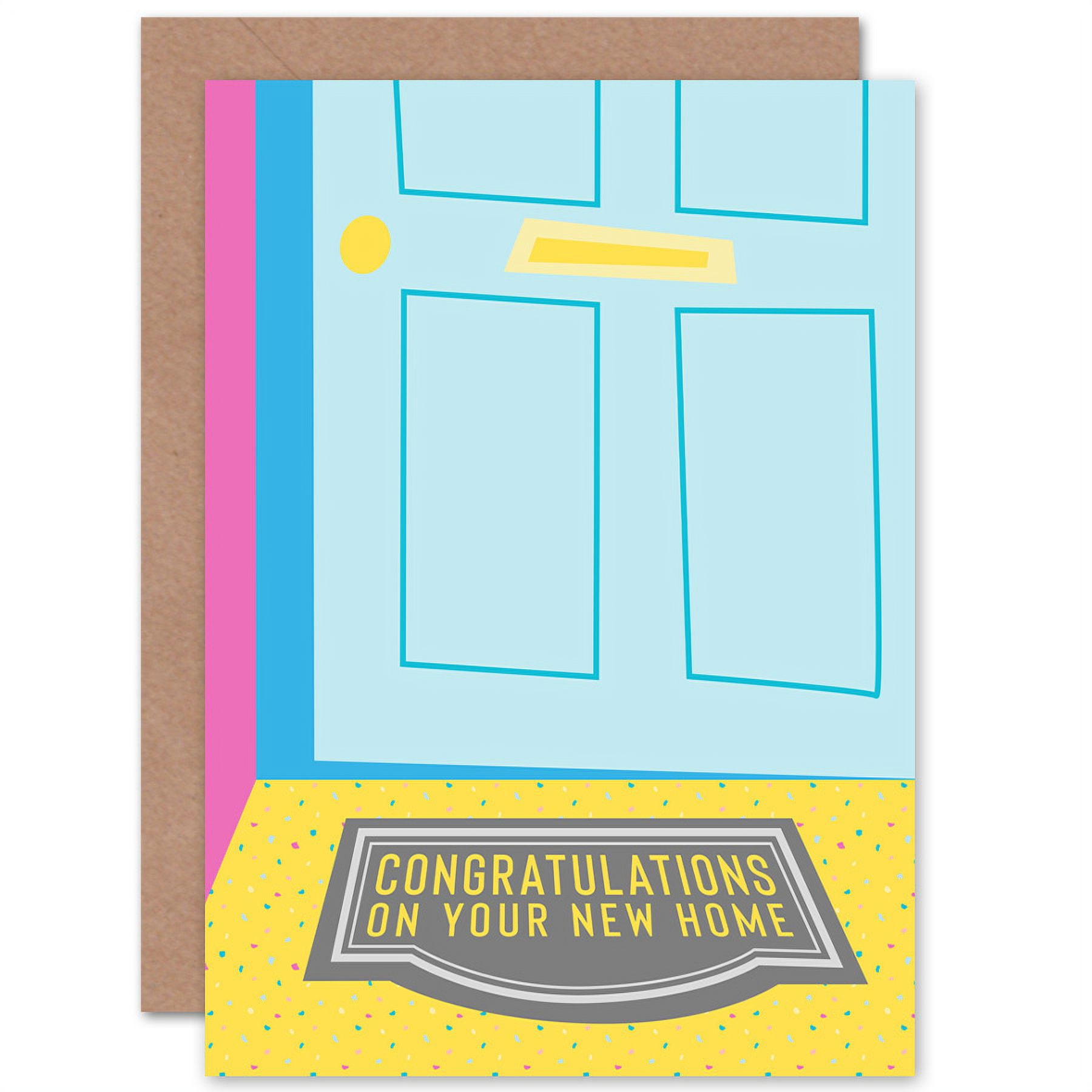 Welcome Mat New Home Bright Fun Congratulations Greetings Card Plus ...