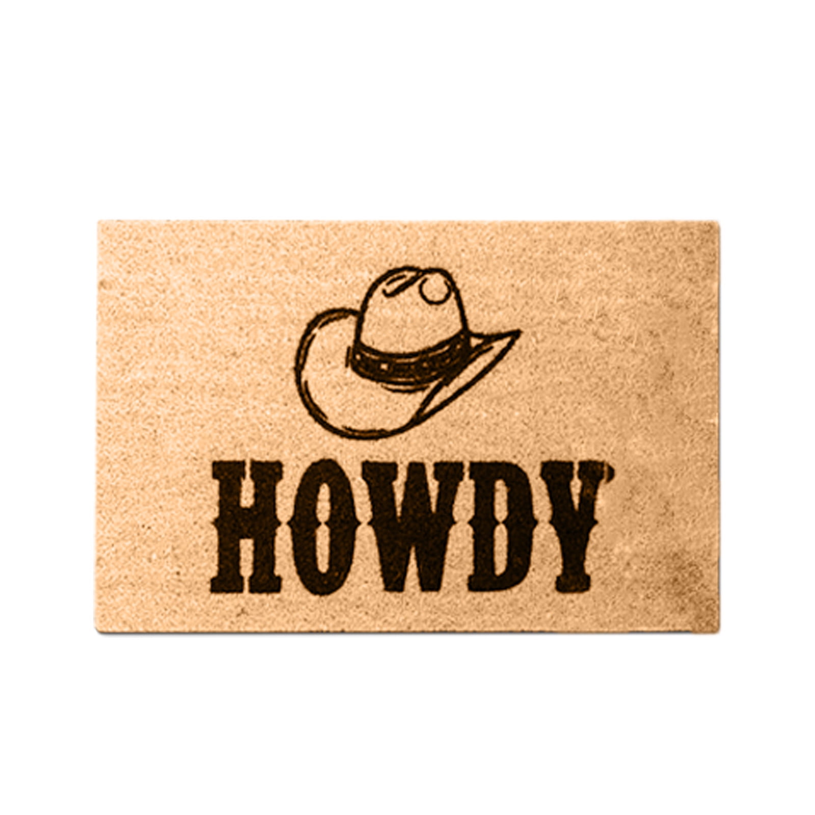 Welcome Mat Outdoor Fun Slogan Mat Howdy Hat Indoor Outdoor Rugs House ...