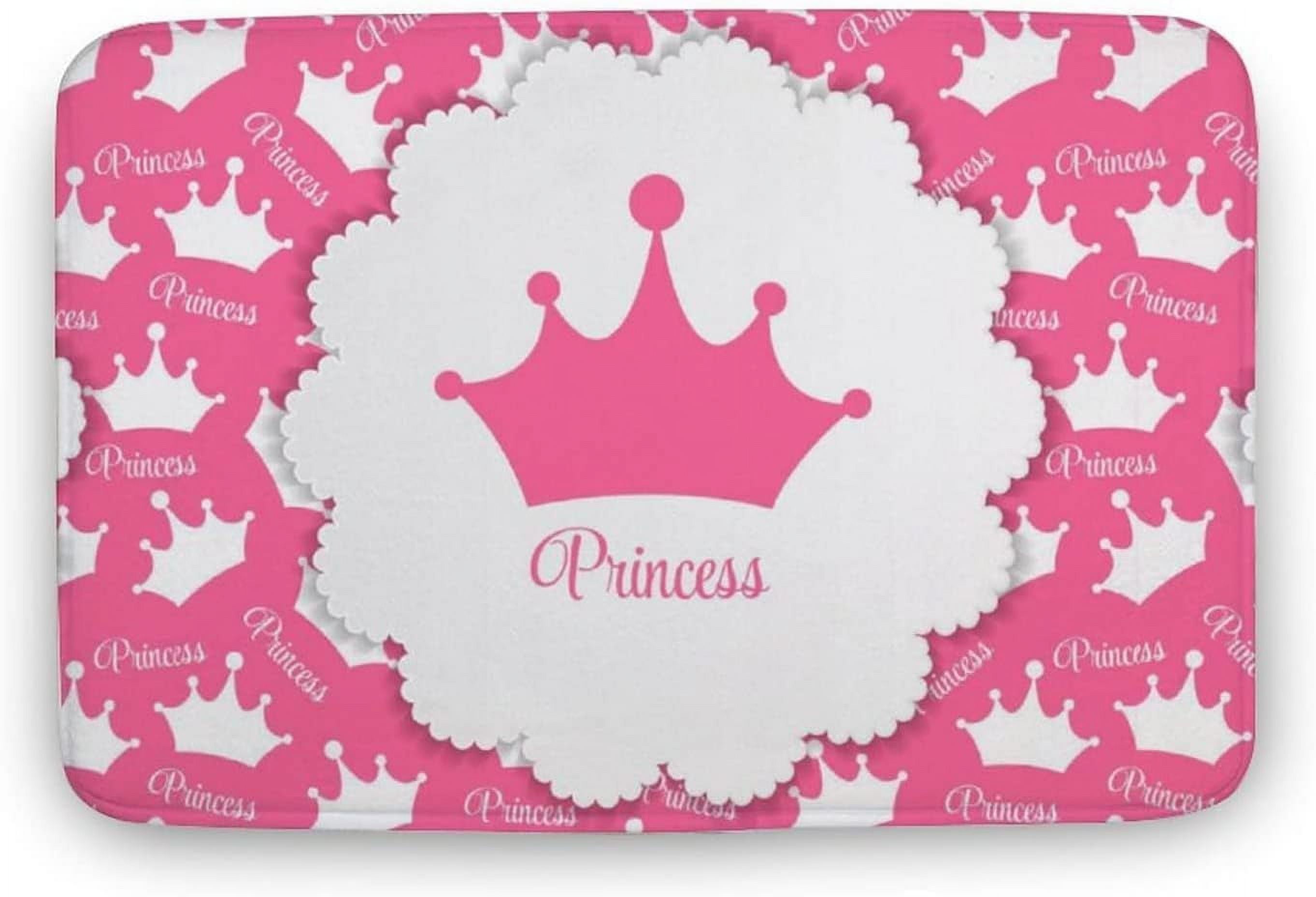 Welcome Mat Princess Crown Pattern Pink Background 24 x 36 Inch Doormat ...