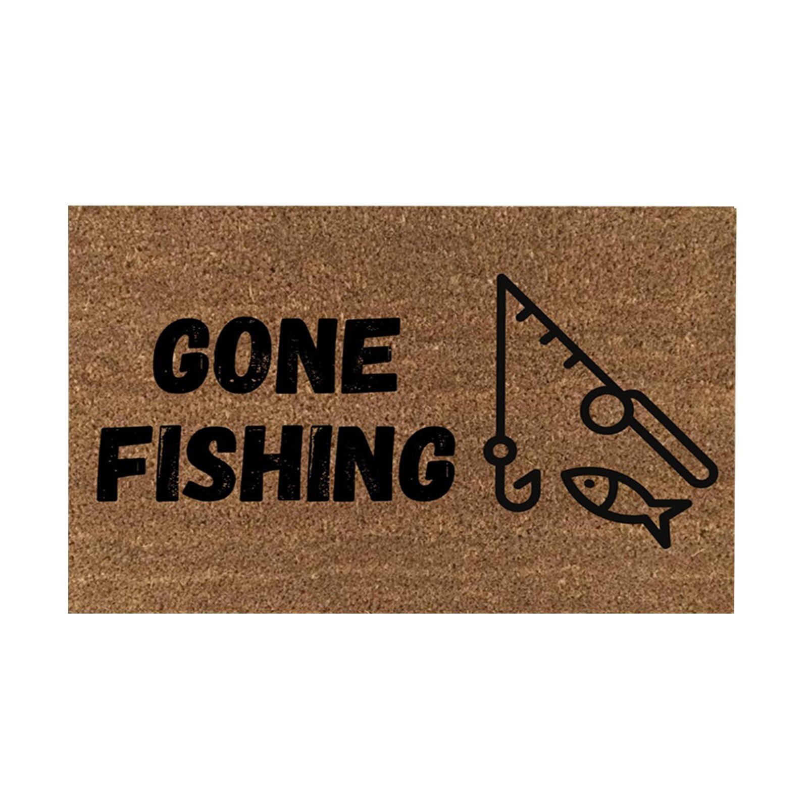 Welcome Mats for Front Door 16x24IN Fun Slogan Mat GONE FISHING House ...