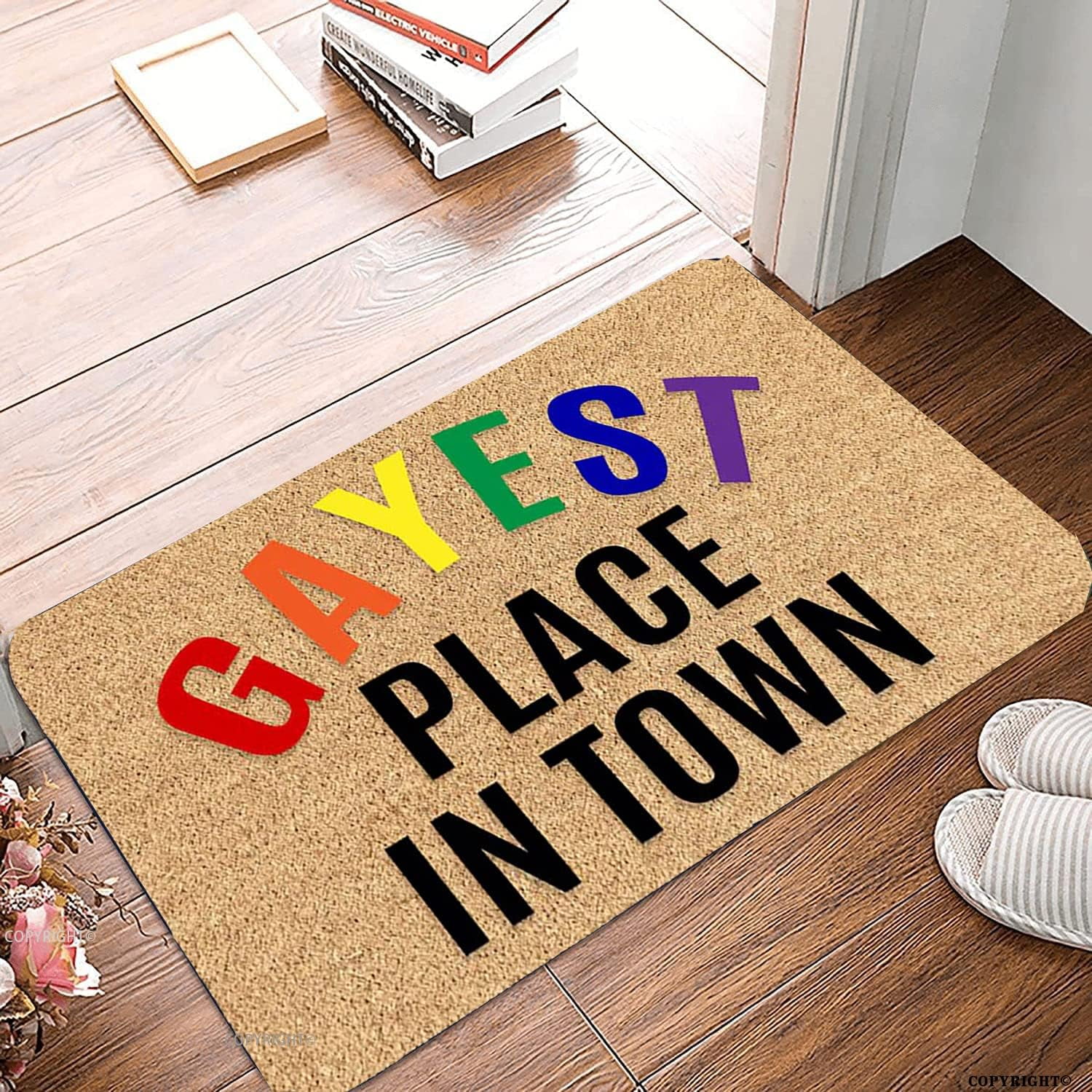 Welcome Mats for Front Door Entry Gayest Place in Town Doormat Doormat ...