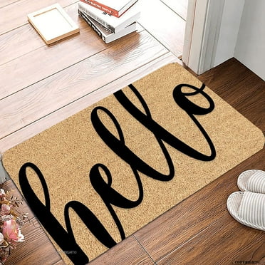 Sanmadrola 27.5''x43'' Black Checkered Doormat, Indoor/Outdoor Welcome ...