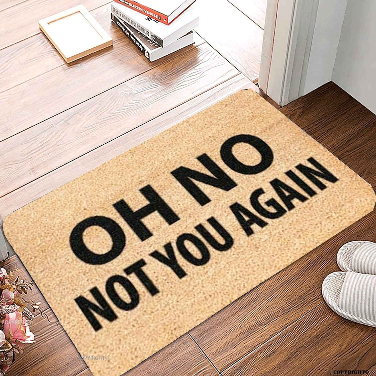 Welcome Mats for Front Door Entry Oh No Not You Again Doormat Non Slip ...