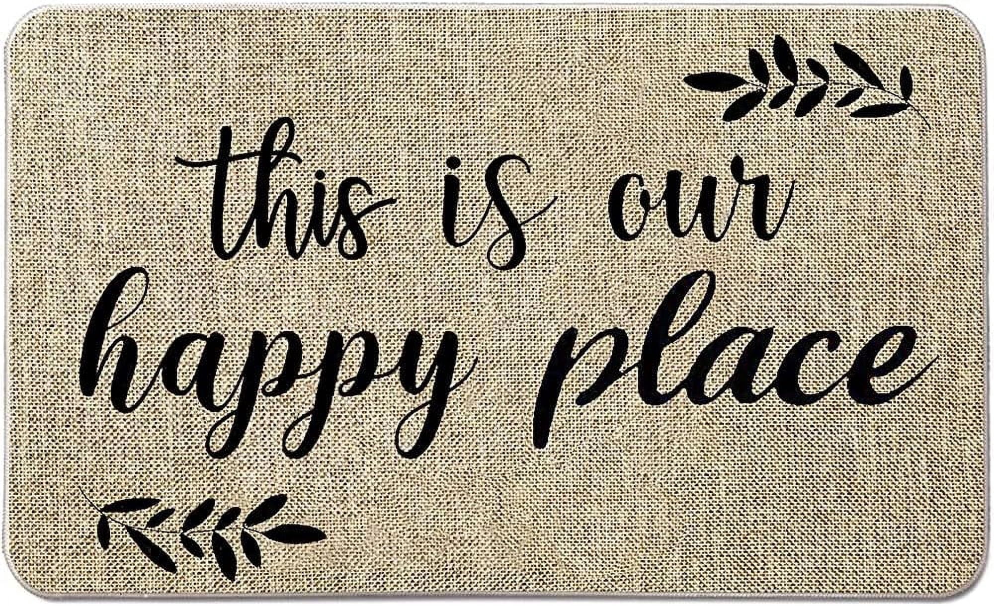 Welcome Mats for Front Door This is Our Happy Place Door Mat Decorative ...
