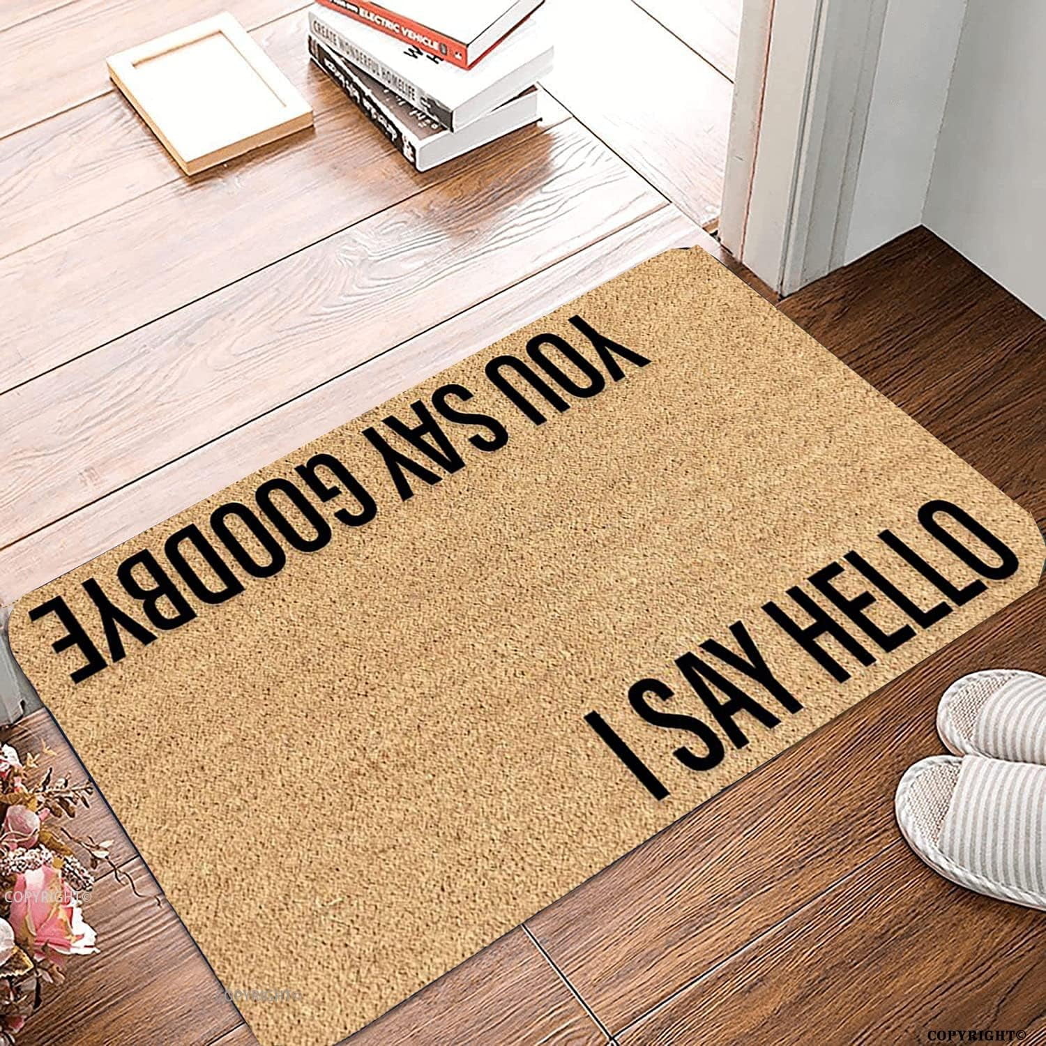 Welcome Mats for Front Door Outdoor Entry Hello Goodbye Doormat Doormat ...