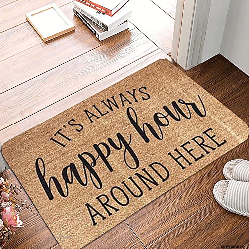 Welcome Mats for Front Door Outdoor Entry It's Always Happy Hour Around ...
