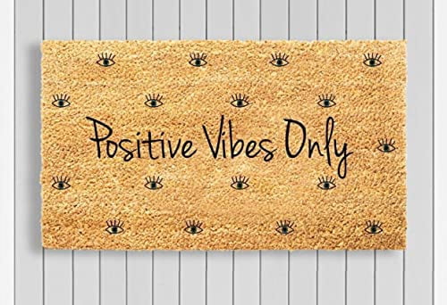 Welcome Mats for Front Door Outdoor Entry Positive Vibes Only Relaxing ...
