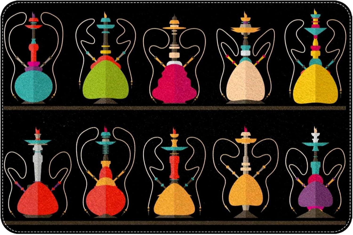 Welcome Mats Hookah Nargile Shissha Pattern Durable Doormat Indoor ...