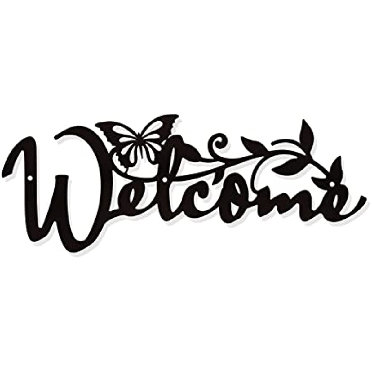 Welcome Metal Wall Art Decor Black Wall Hanging Decor Silhouette Wall ...