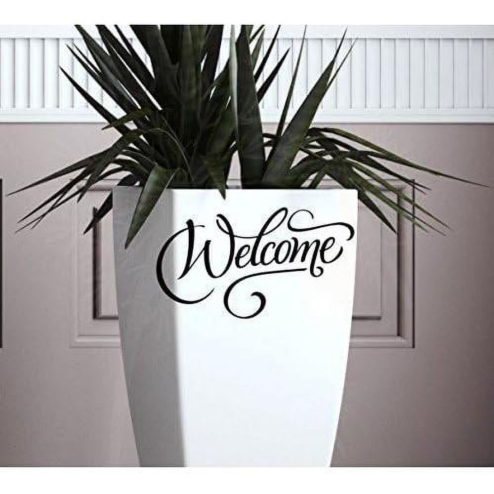 Welcome Modern Wall Words Entryway Door Vinyl Decal Stickers 10X6-Inch ...