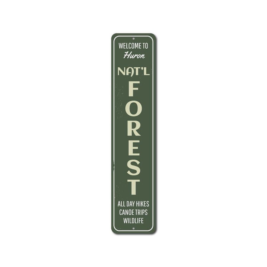 Welcome Nat'l Forest Vertical Sign National Forest Metal Decor Size: 4 ...