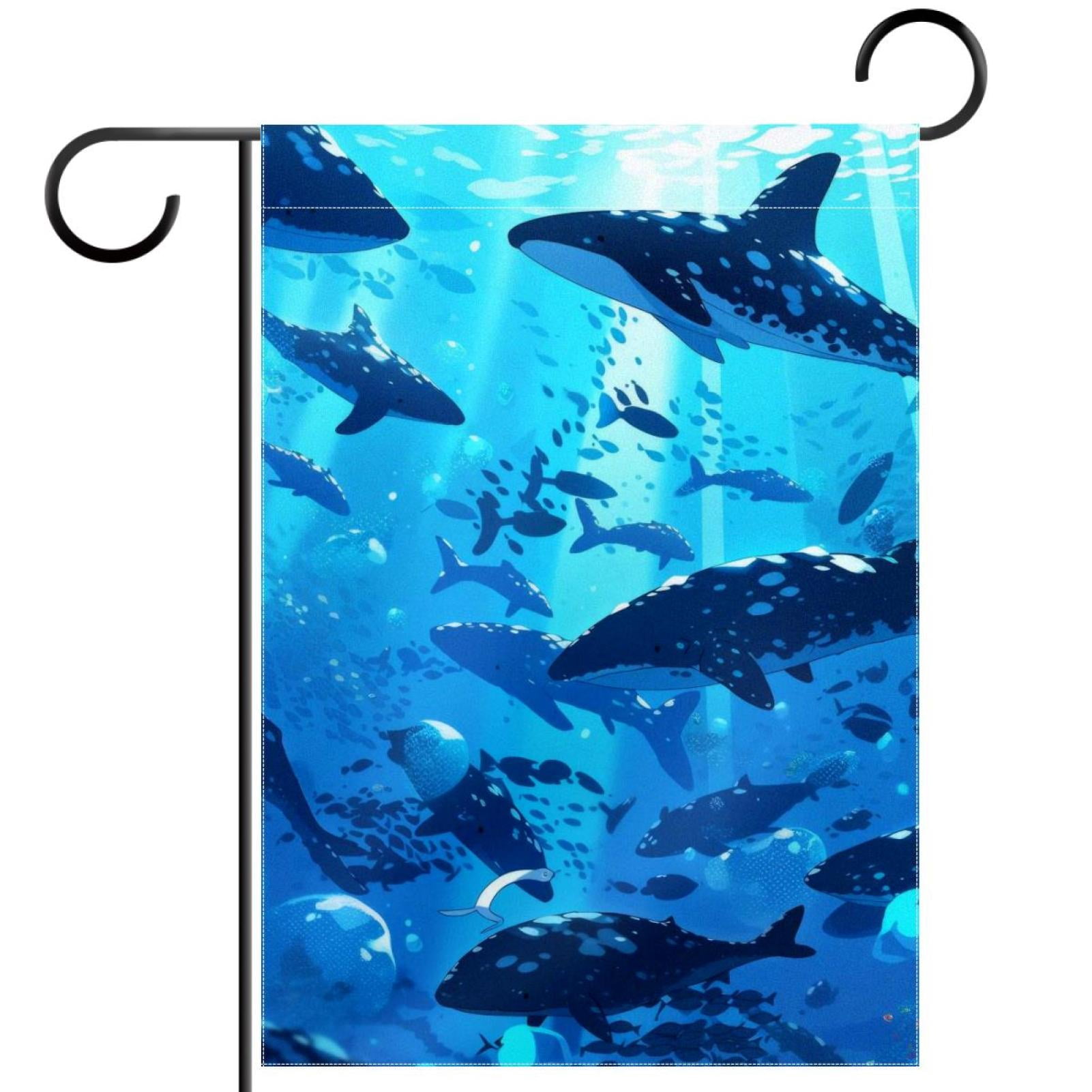 Welcome Ocean Sealife Undersea Pattern Garden Flag, Vertical Double ...
