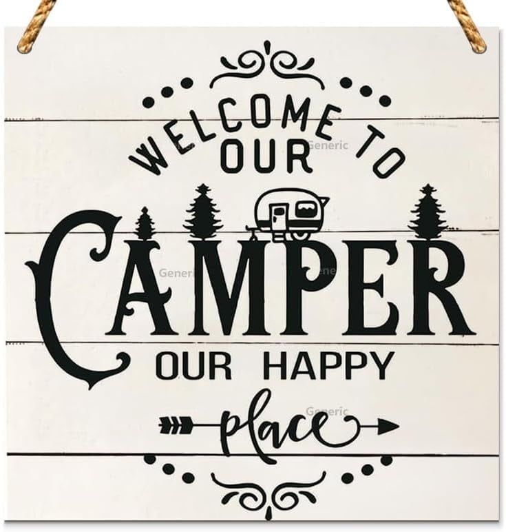 Welcome to Our Camper Our Happy Place Wood Sign Decor,Camping Wooden ...