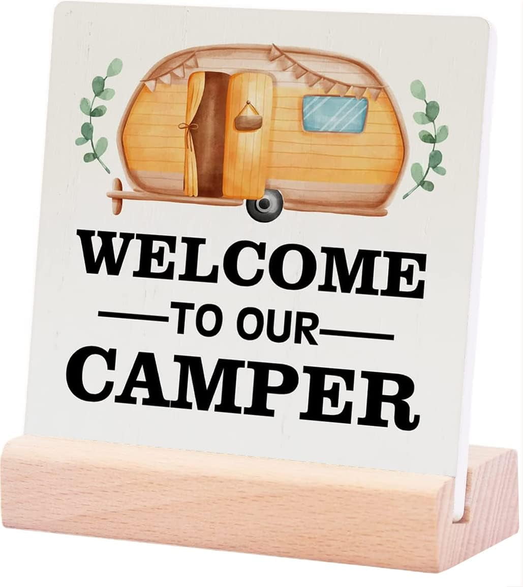Welcome to Our Camper Table Sign Rustic Camping Ceramic Table Sign ...
