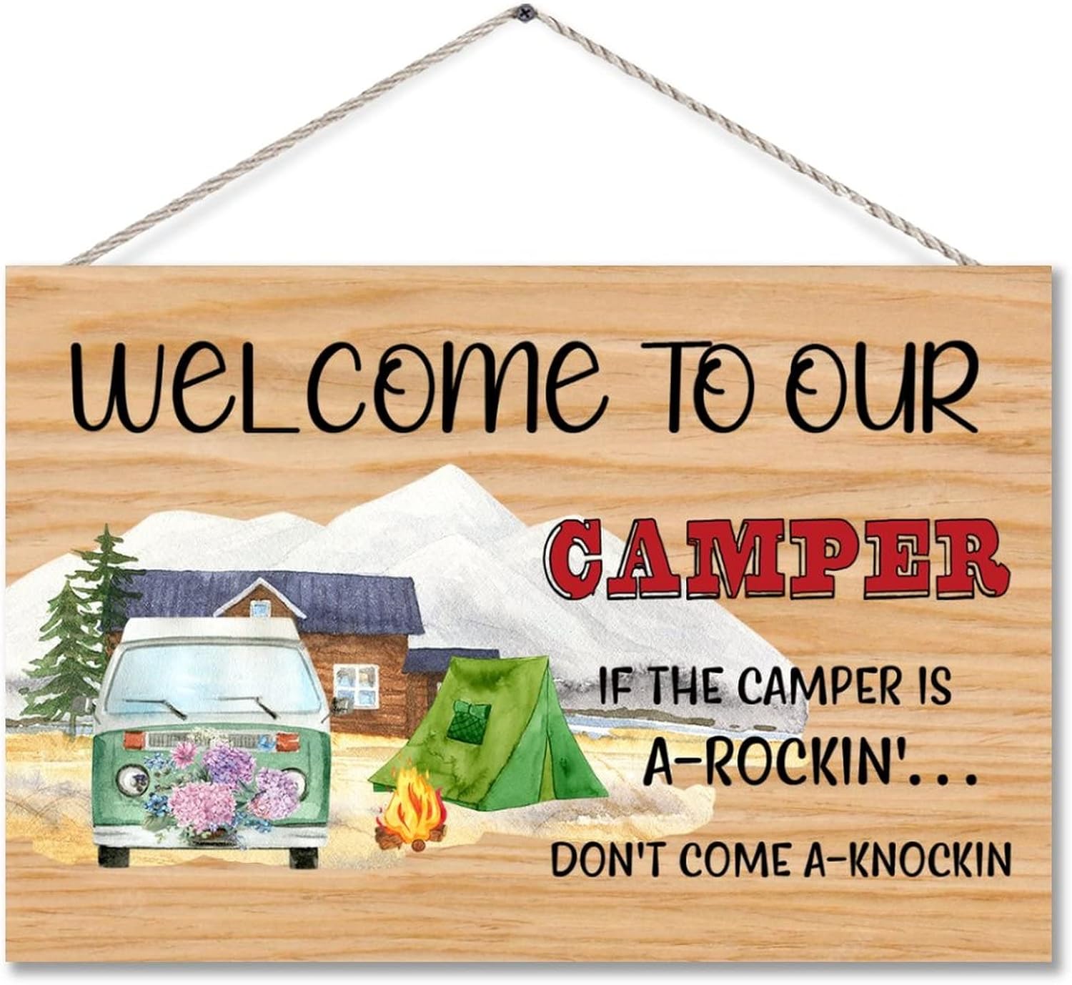 Welcome to Our Camper Wood Sign | Cute Retro Trailer RV Made In USA ...