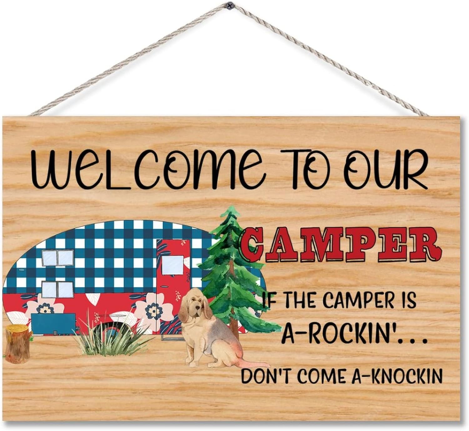 Welcome to Our Camper Wood Sign | Cute Retro Trailer RV Made In USA ...