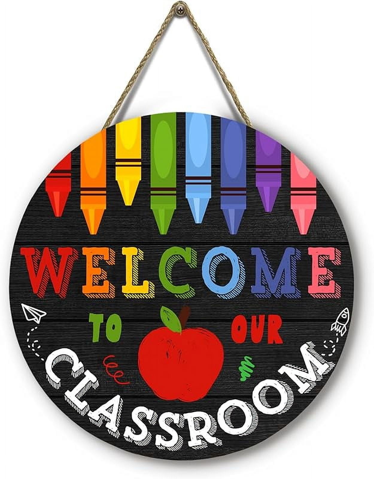 Welcome to Our Classroom Door Sign Wooden Teacher Classroom Door Signs ...