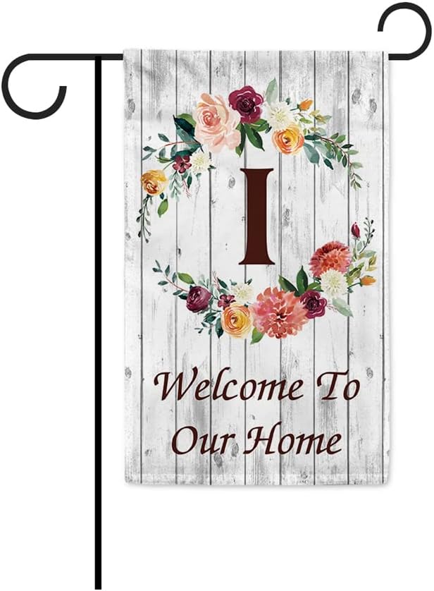 Welcome to Our Home Letter Garden Flag Hello Spring Summer Flowers ...